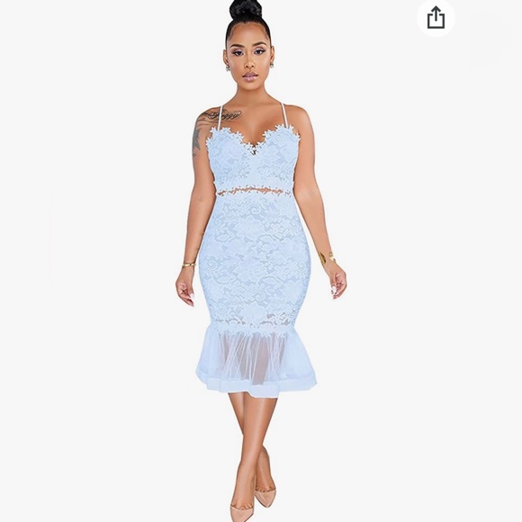 Dresses | Sexy Floral Lace Mesh Sheer Hollow Out Deep V Neck Spaghetti ...